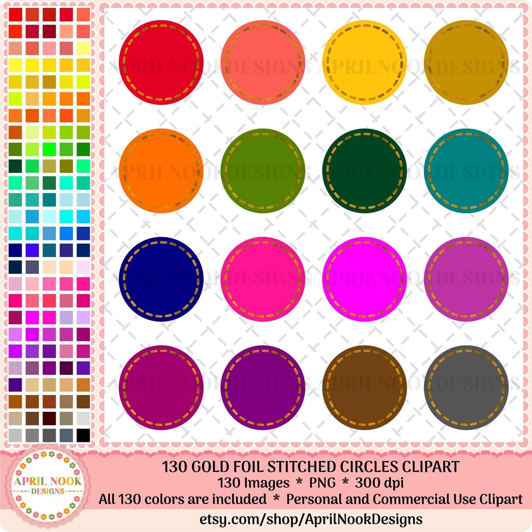 130 Gold Foil Stitched Circles Logo Png ECLP & GOODNOTES Planner ...