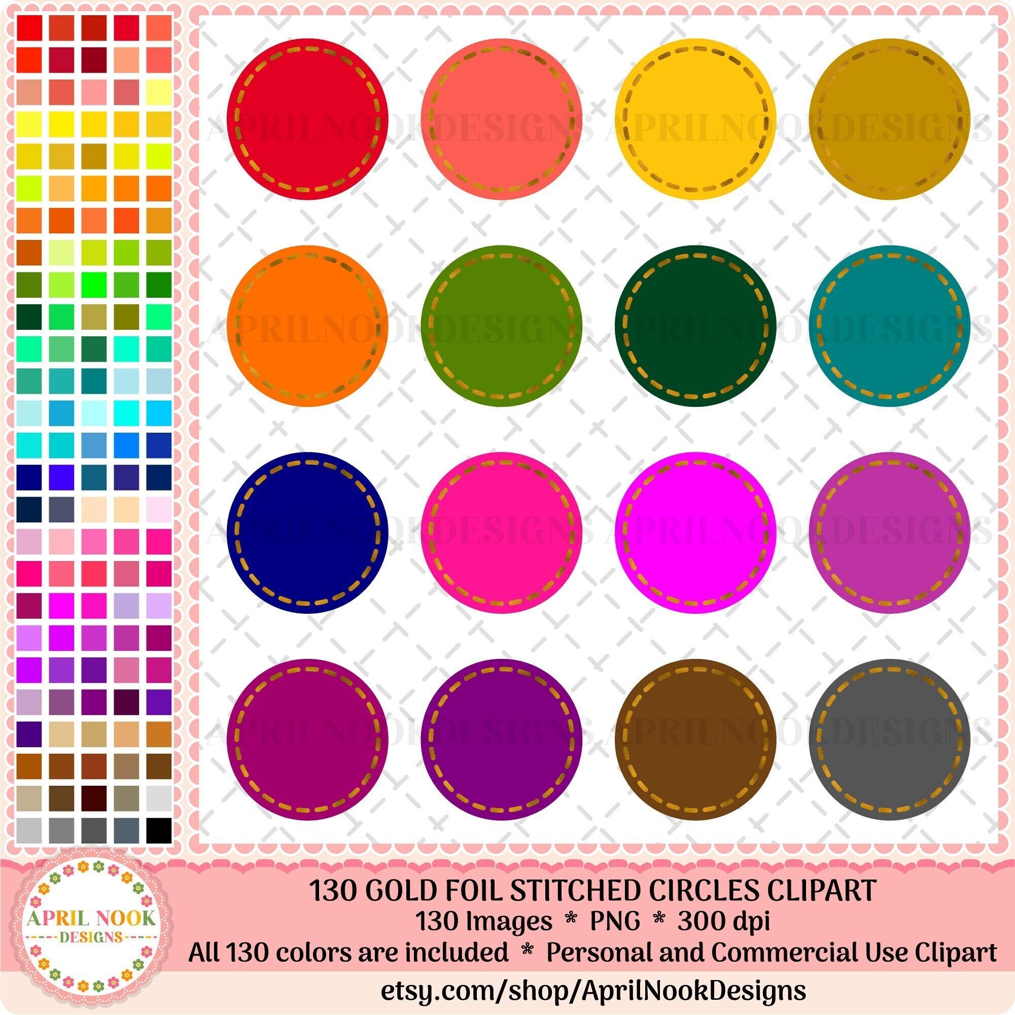 130 Gold Foil Stitched Circles Logo Png ECLP & GOODNOTES Planner ...