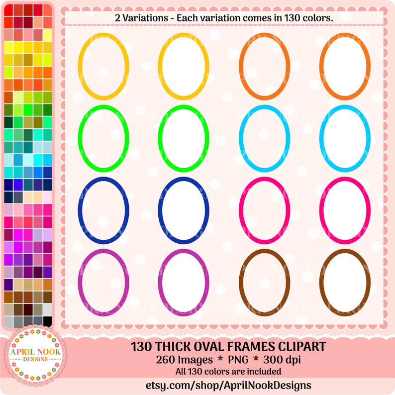 130 Thick Oval Frames Clipart Wedding Clipart Digital - Etsy