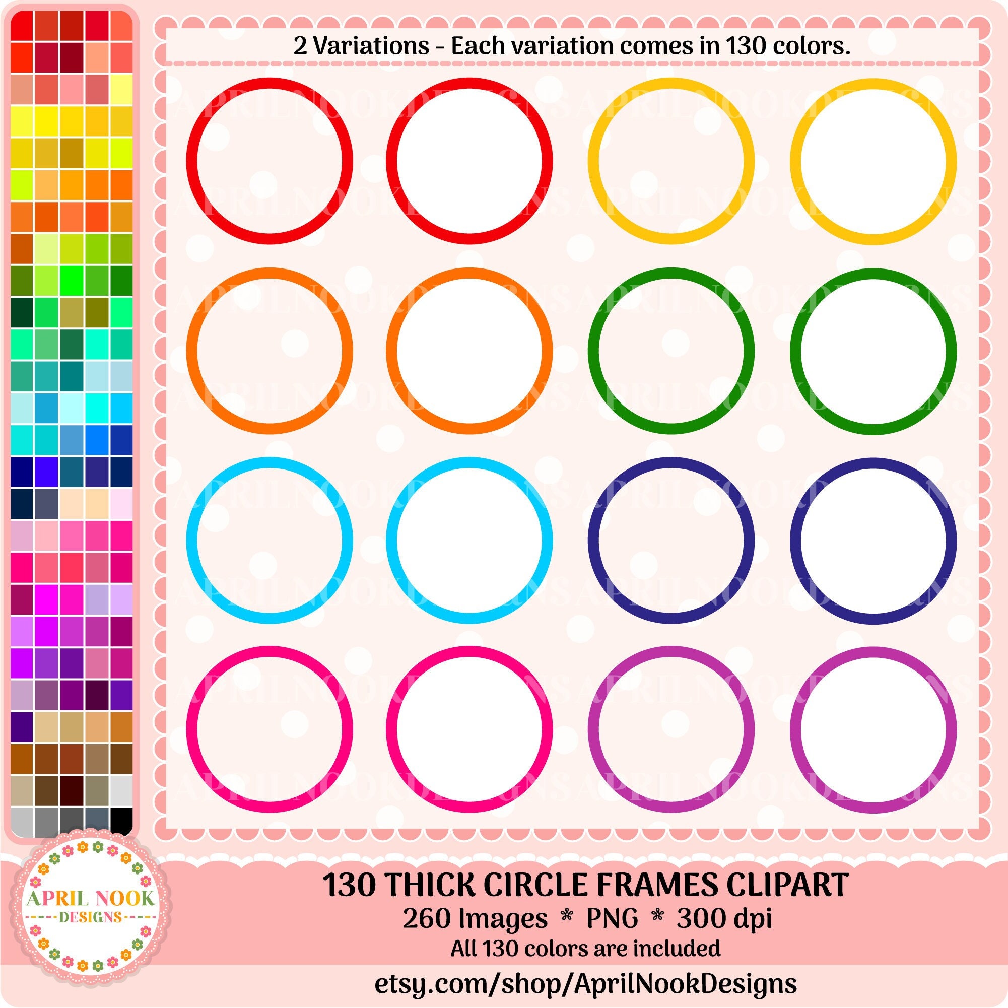 130 Thick Circle Frames Clipart Frame Clipart Wedding Clipart Planner ...