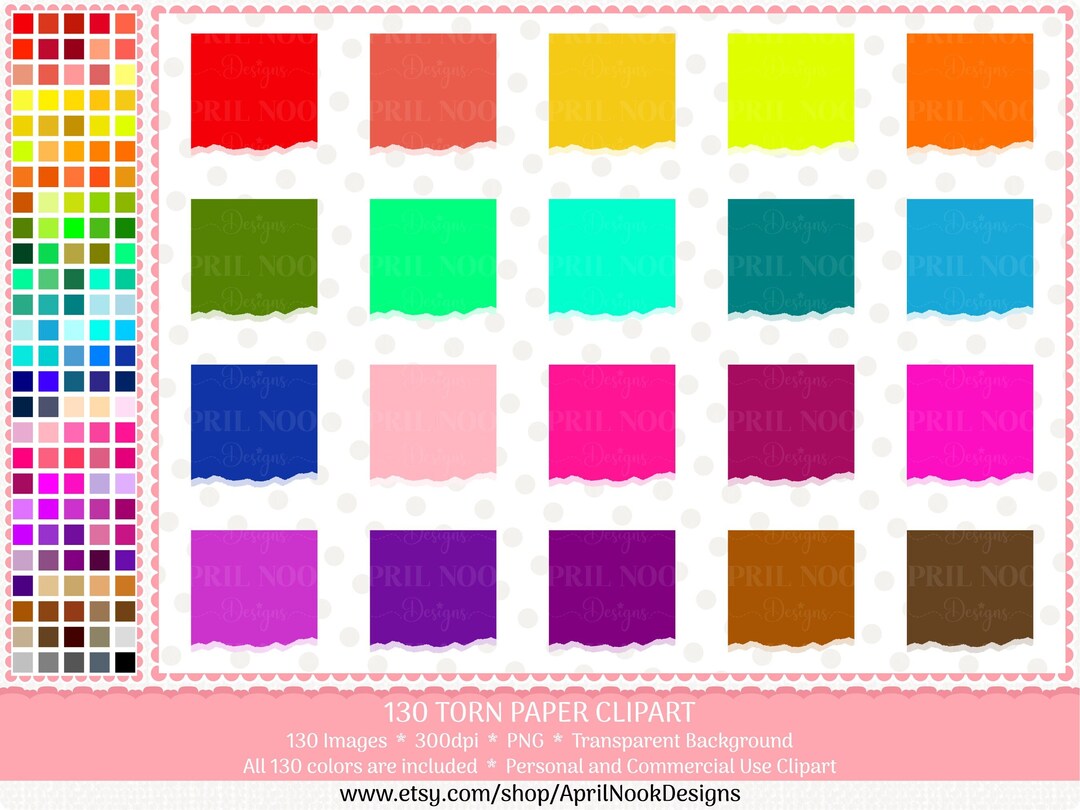 130 Torn Paper Clipart-rainbow Digital Torn Edge Paper-deckled Edge ...