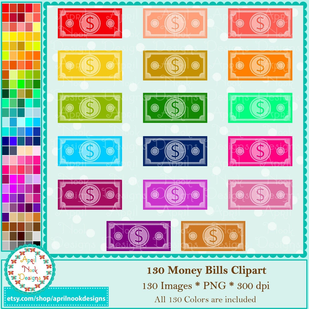 130 Money Bills Clipart Money Clipart Dollar Bills Money - Etsy