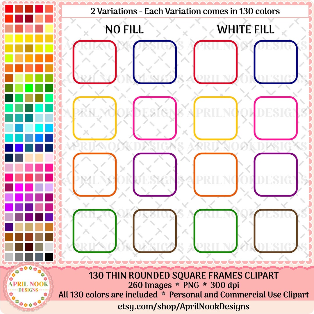 130 Thin Rounded Square Frames Clipart Invitation Clipart School Png ...