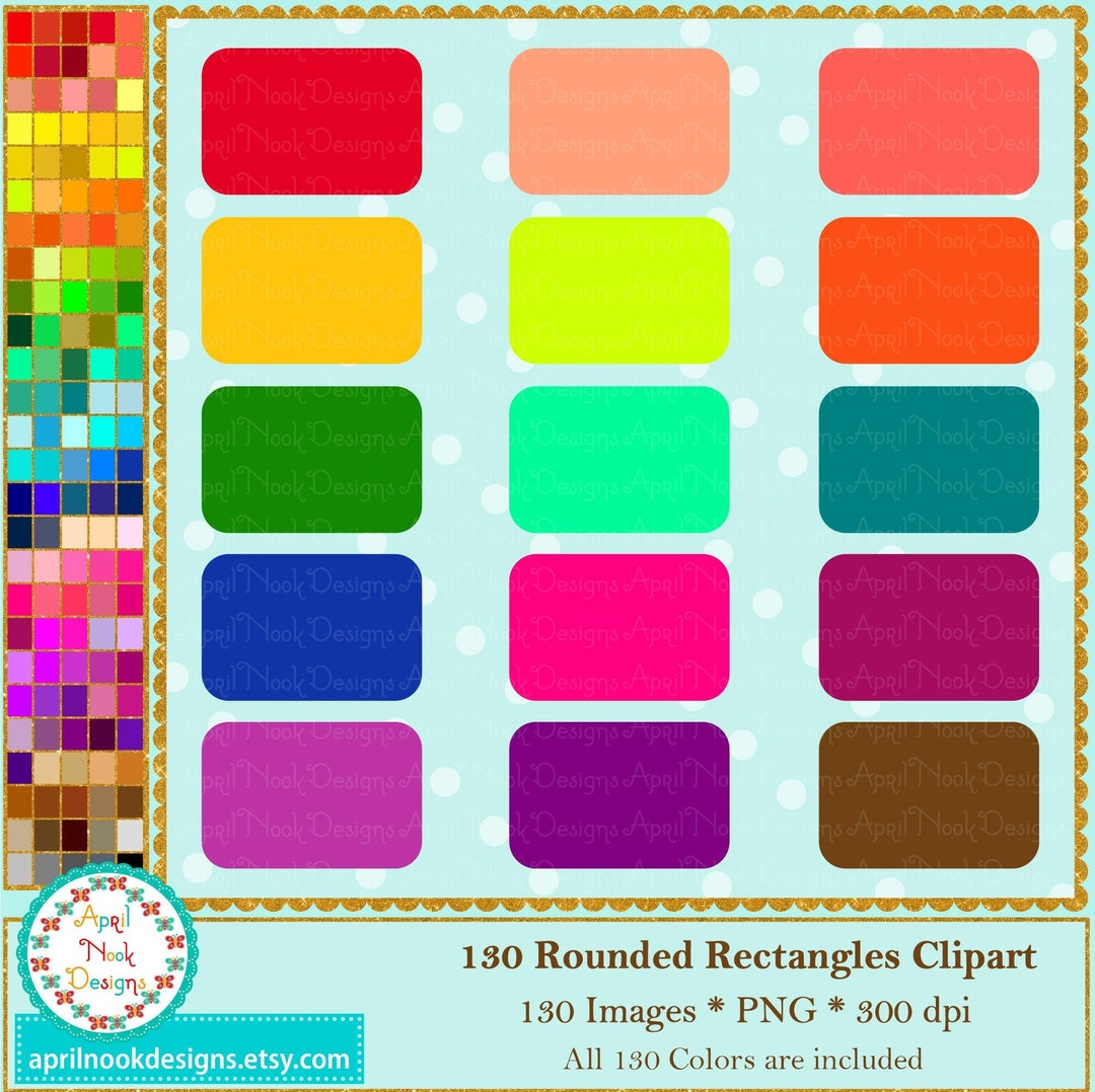 130 Rounded Rectangles Clipart Rectangle Stickers Png - Etsy
