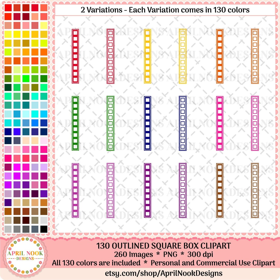 130 Outlined Square Box Clipart - Etsy