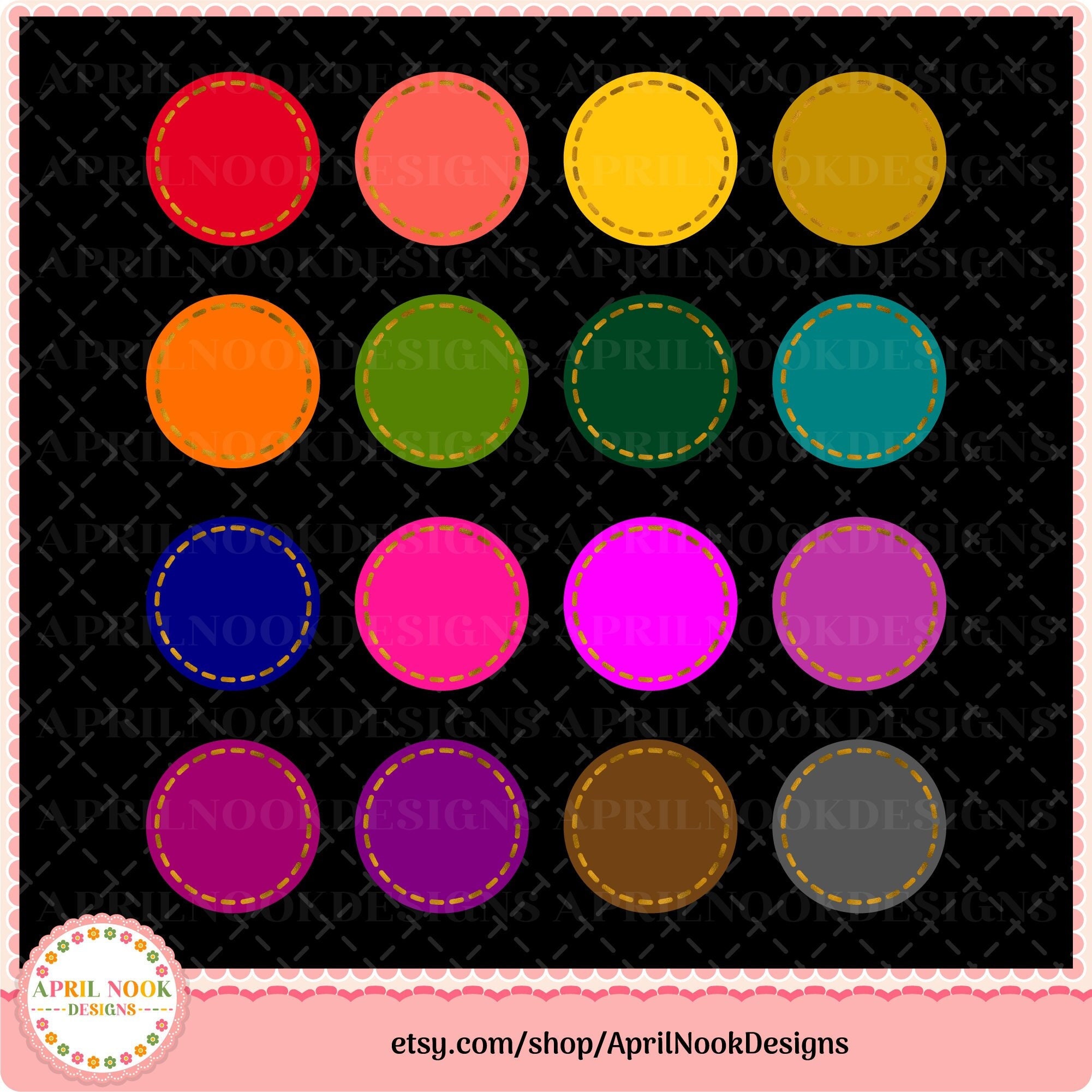 130 Gold Foil Stitched Circles Logo Png ECLP & GOODNOTES Planner ...