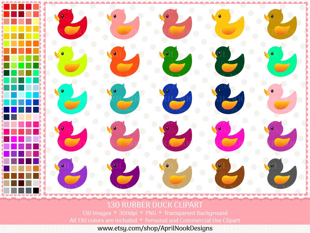 130 Rubber Duck Clipart-summer Duckies Png-baby Shower Clipart-baby ...