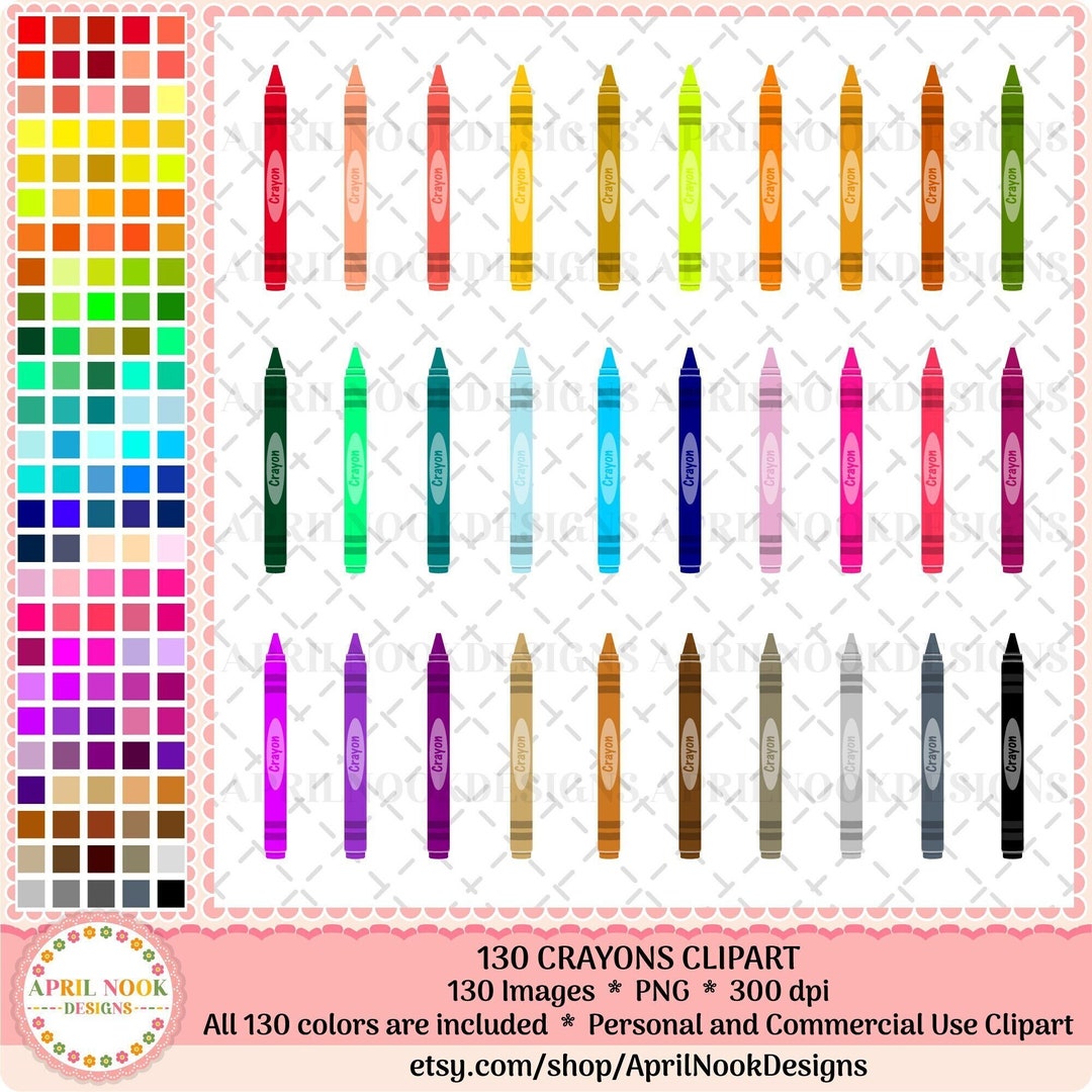 130 Crayons Clipart School Clipart Rainbow Crayon Stickers - Etsy