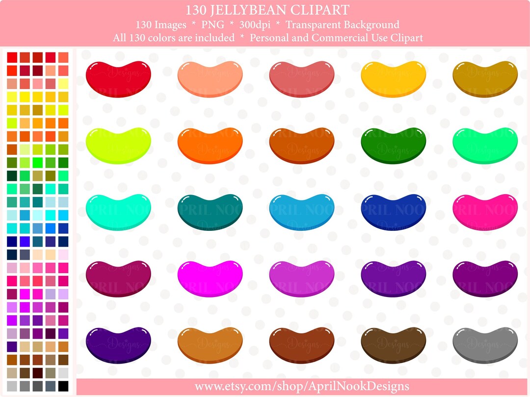 130 Jellybean Clipart-easter Basket Colorful Candy Clipart-rainbow ...