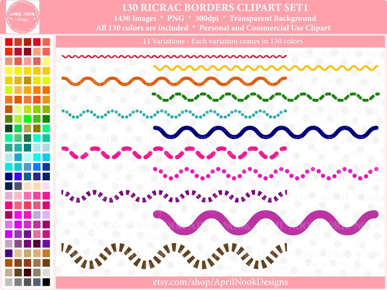 130 Ric Rac Borders Clipart 1-printable Rainbow Zigzag Borders Clipart ...