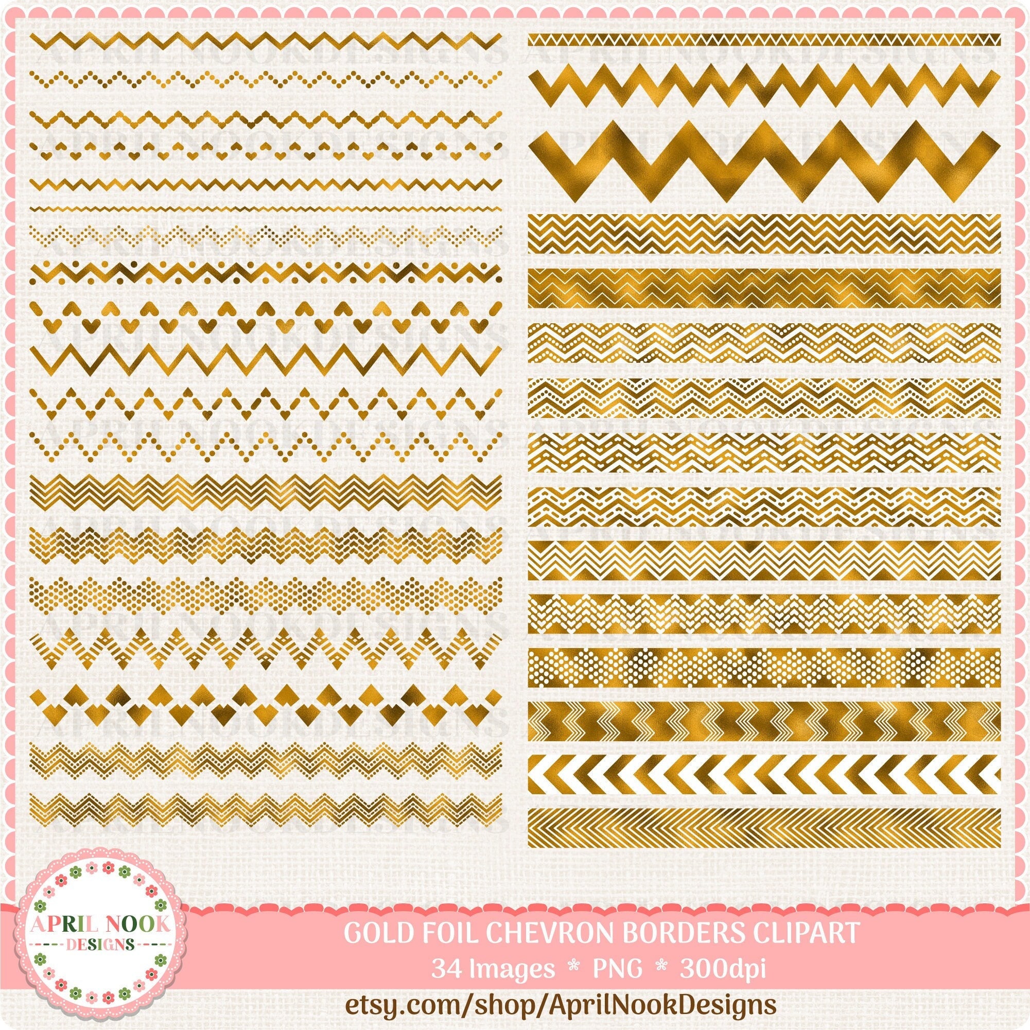 Gold Chevron Border
