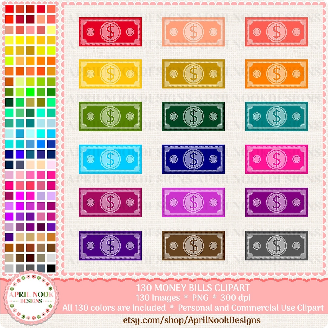 130 Money Bills Clipart-money Clipart-dollar Bills-money Bill Stickers ...