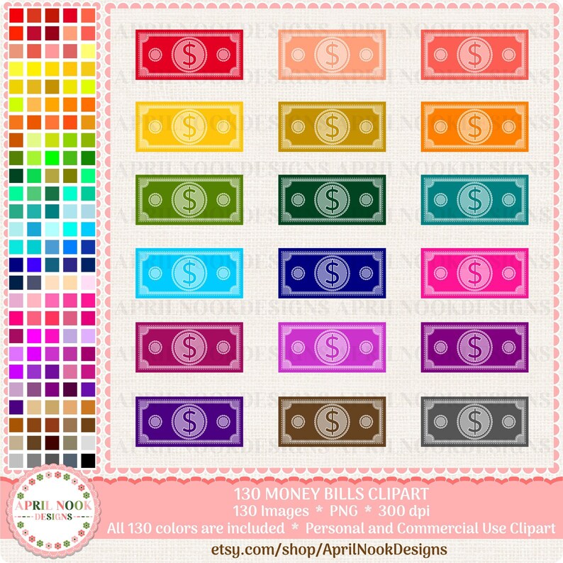 130 Money Bills Clipart-money Clipart-dollar Bills-money Bill Stickers ...