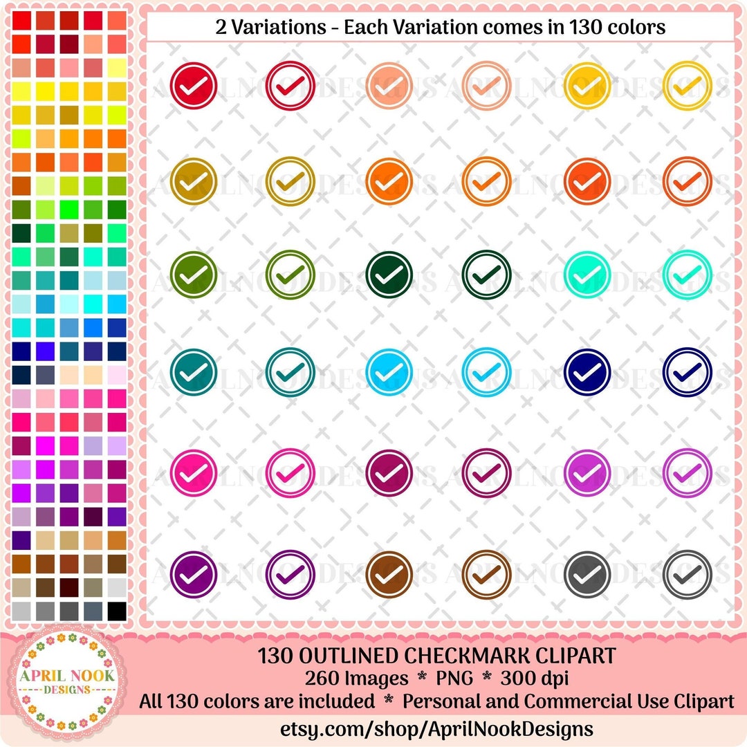 130 Outlined Checkmark Clipart EC GOODNOTES Bright Checkmark Icon ...
