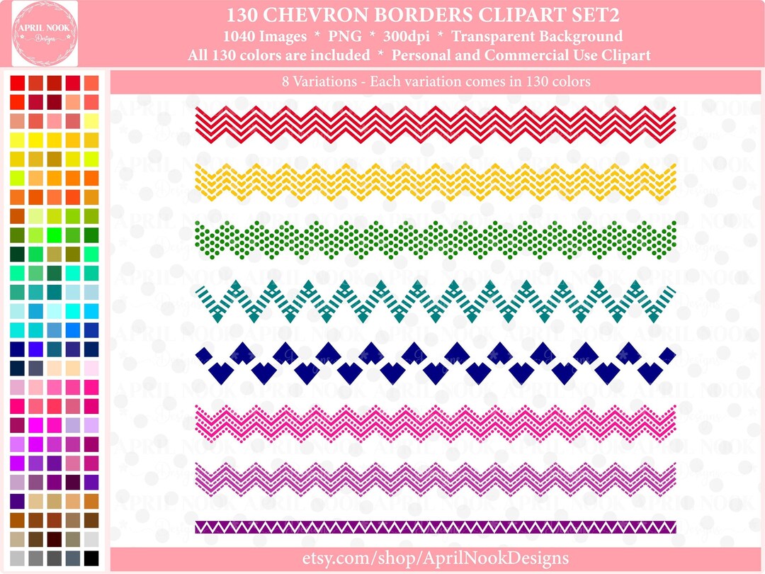 130 Chevron Borders Clipart 2 Printable Rainbow Zigzag Borders Clipart ...