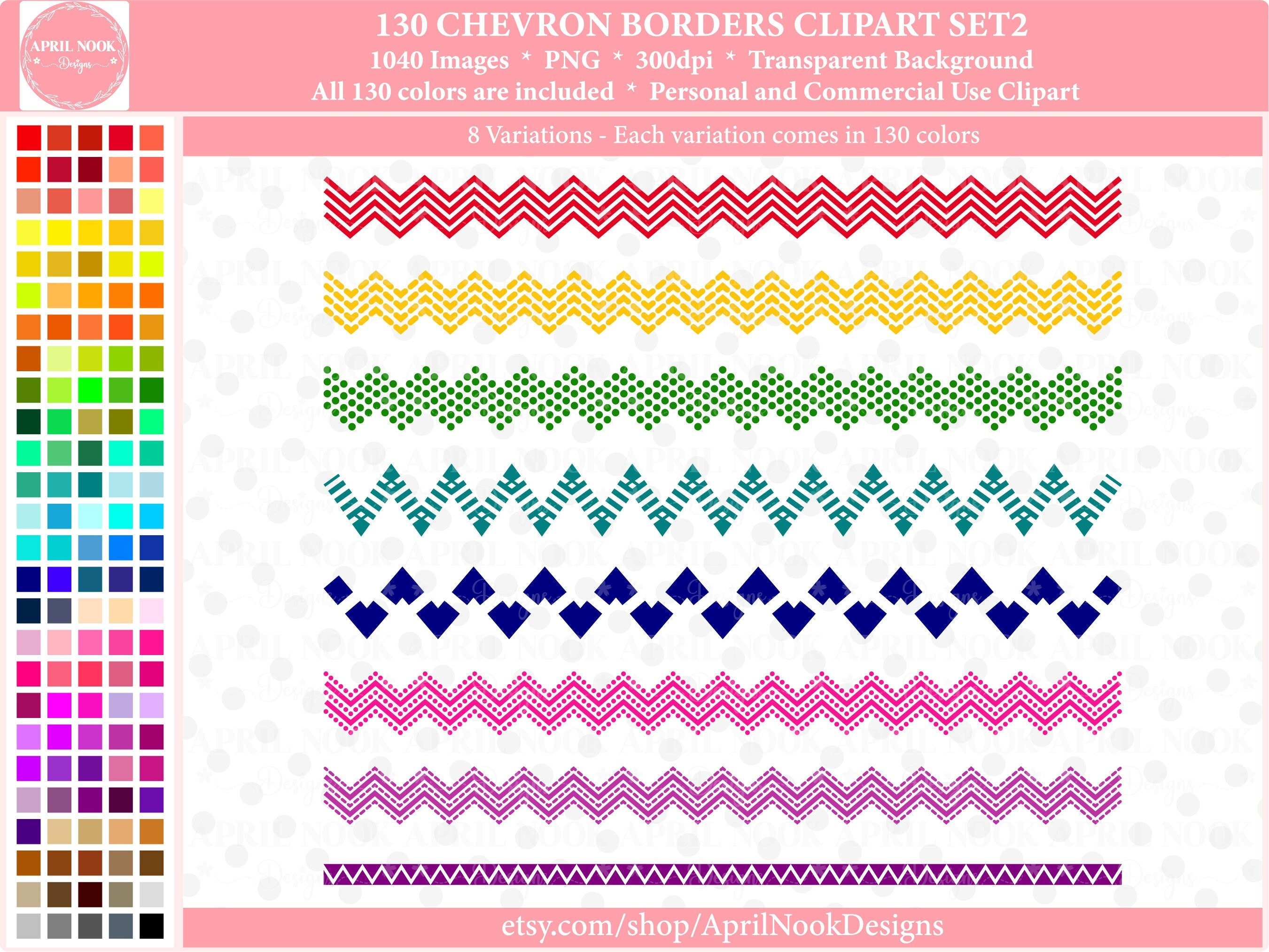 130 Chevron Borders Clipart 2 Printable Rainbow Zigzag Borders Clipart ...