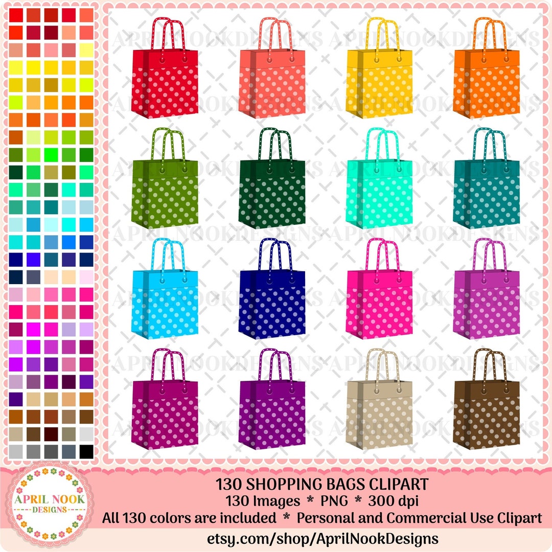 130 Shopping Bags Clipart Shopping Paper Bag Png Digital Bags Planner ...