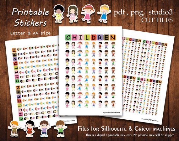 Children Kids Printable Stickers Collection Planner Cut A4 | Etsy