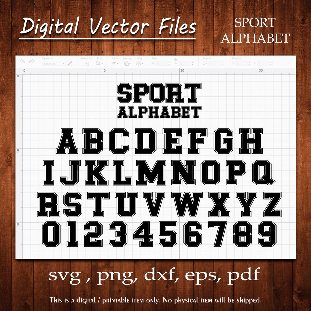 Sport Alphabet Svg Varsity Layered Font Svg Silhouette Stickers ...