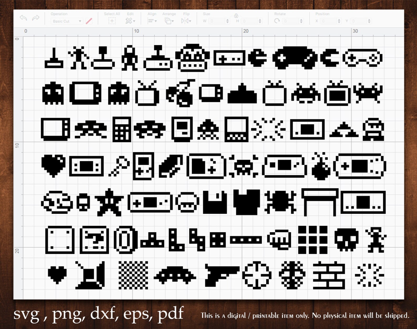 Pixel Icons Gamer Bundle Svg Silhouette Stickers Retro Games Vector Cut ...