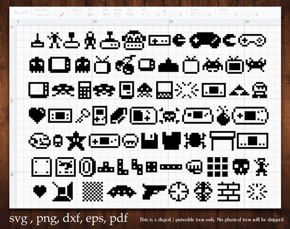 Pixel Icons Gamer Bundle Svg Silhouette Stickers Retro Games - Etsy