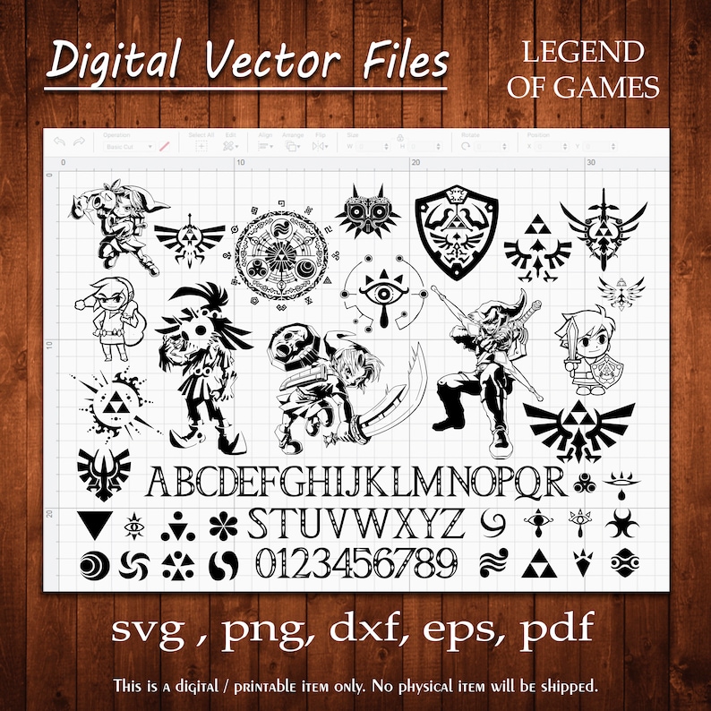Legend of Games Bundle Svg Silhouette Stickers Retro Vector Cut Decal ...