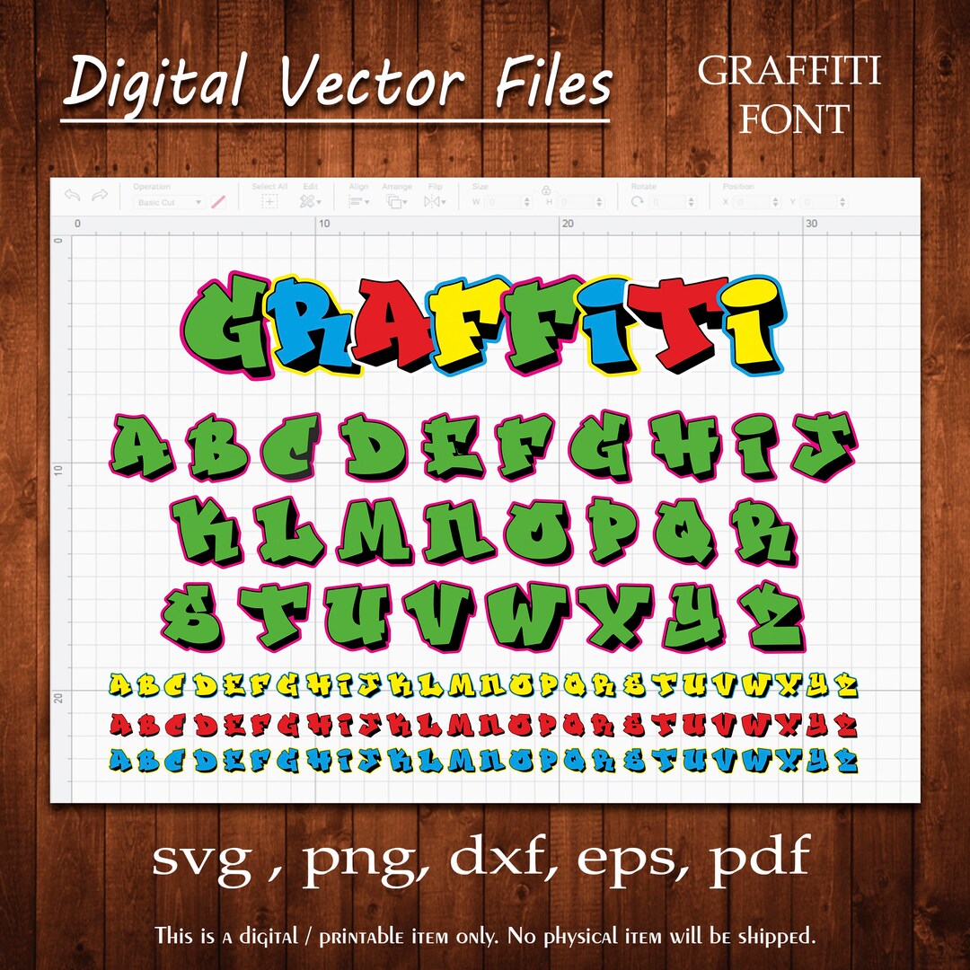 Graffiti Font Svg Graffiti Layered Alphabet Svg Silhouette Stickers ...