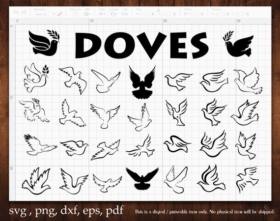 Doves Svg Bundle Pigeon Silhouette Bird Stickers Peace Vector - Etsy