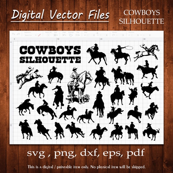 Cowboy Silhouette Svg - Etsy