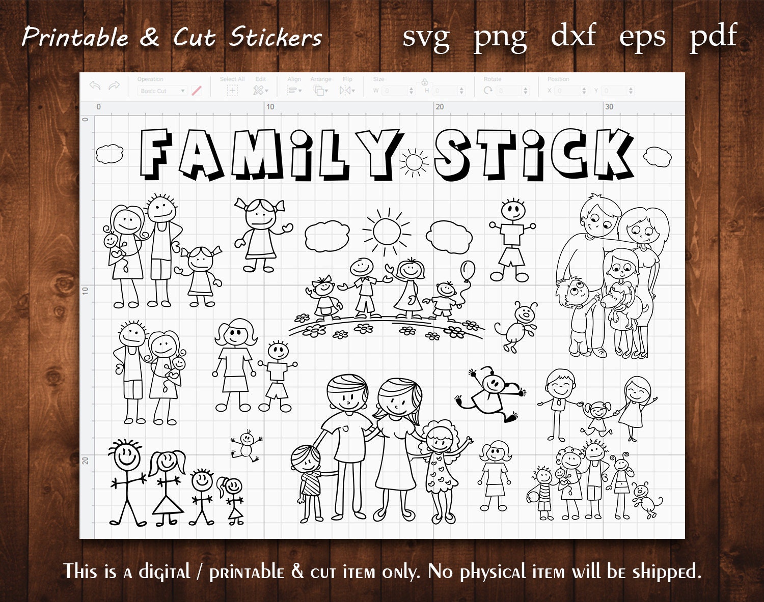 Family Stickers For Cars Vector