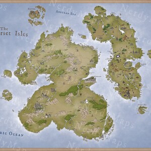 SUMMERSET ISLES original map from the Elder Scrolls games. ESO | Etsy