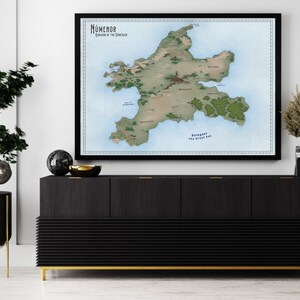 NÚMENOR Map From Tolkien's Works. Middle Earth. Epic High | Etsy