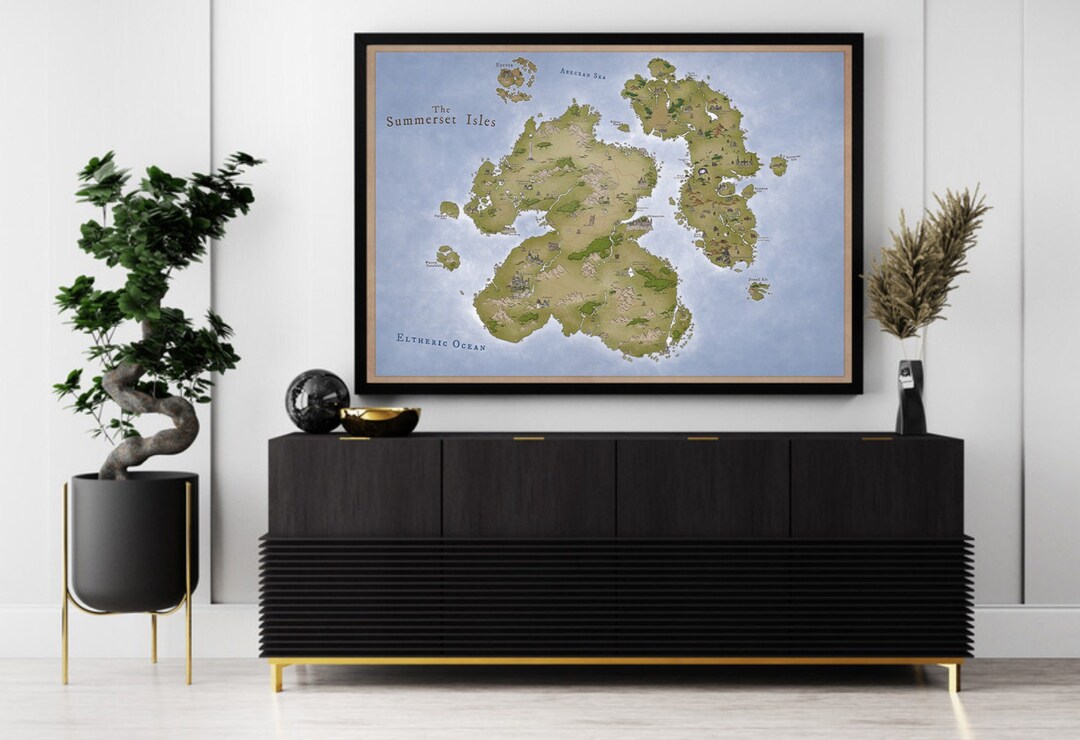 SUMMERSET Isles, DIGITAL Download Original Map From the Elder Scrolls ...