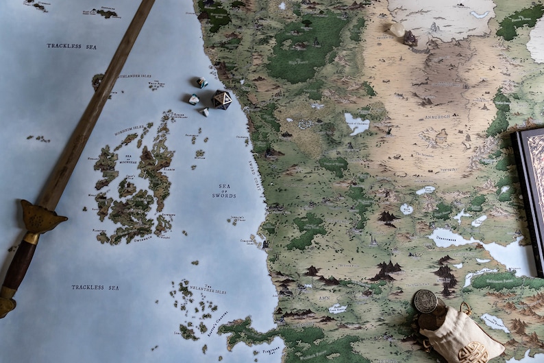 Western Faerûn Map Poster: Dungeons and Dragons Forgotten Realms Wall ...