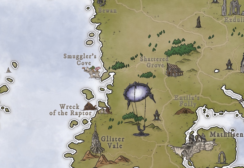 SUMMERSET ISLES Original Map From the Elder Scrolls Games. ESO - Etsy ...