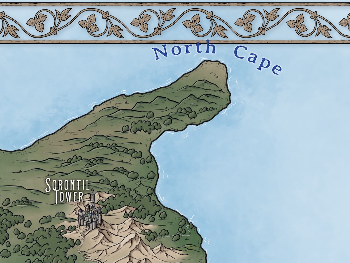 NÚMENOR Map From Tolkien's Works. Middle Earth. the Rings - Etsy