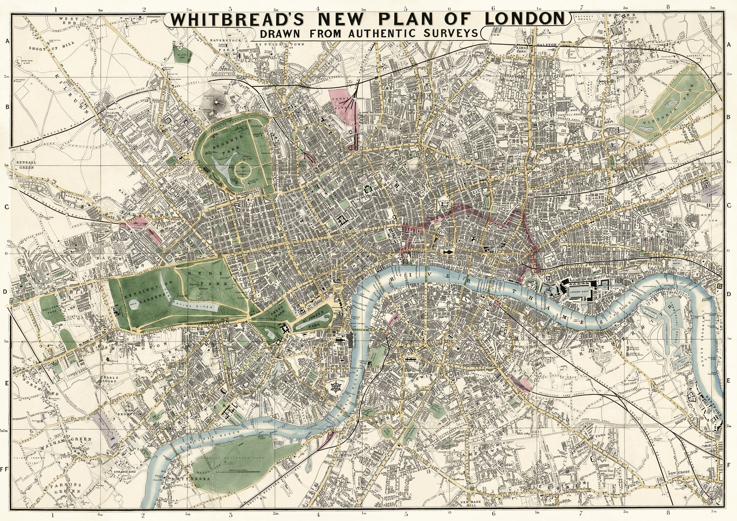 Victorian London Map Print: Whitbread 1853 Plan (digital Download) - Etsy