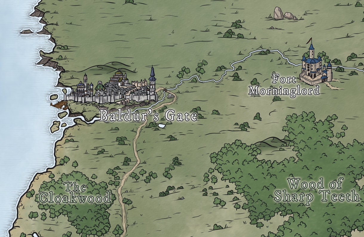 West FAERÛN. Forgotten Realms Full Color Detailed Map. Fantasy - Etsy