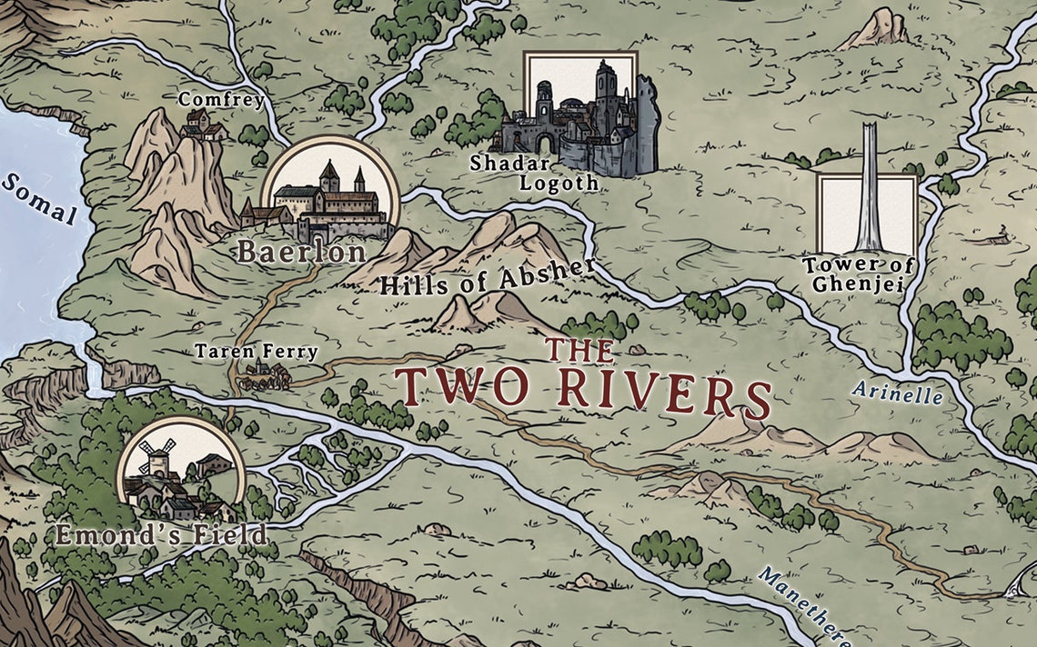 WHEEL of TIME Full Color Map From the Works of Robert Jordan. - Etsy