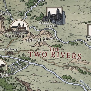 Wheel of Time US Standard Size Stunningly Detailed Map From Robert ...