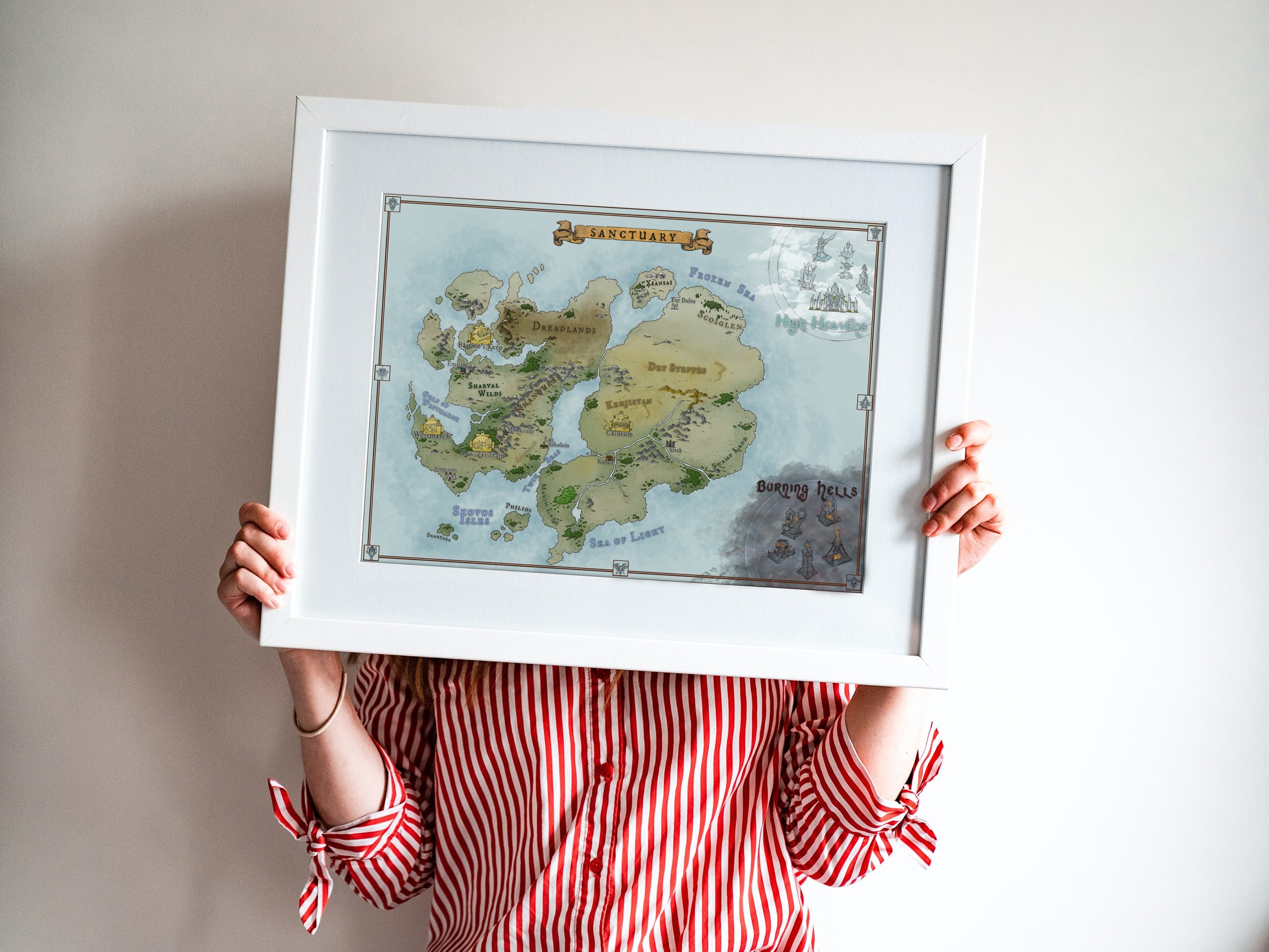 DIABLO 3 Map of SANCTUARY From Blizzard's Classic - Etsy