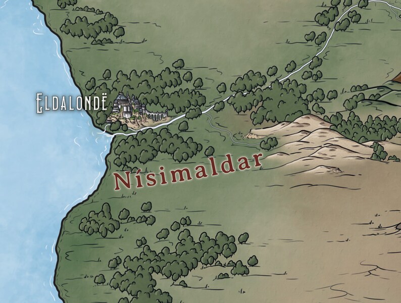 NÚMENOR Map From Tolkien's Works. Middle Earth. the Rings of Power - Etsy