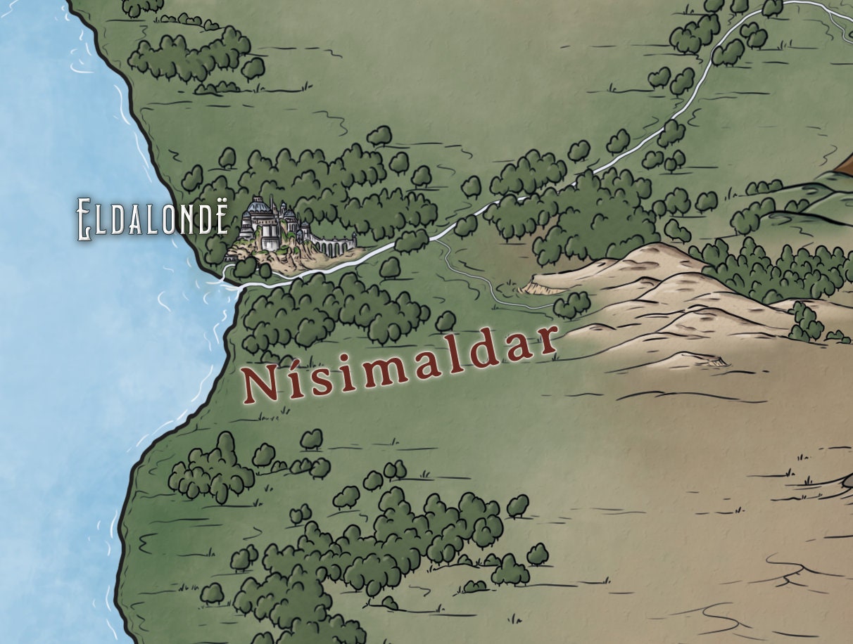 NÚMENOR Map From Tolkien's Works. Middle Earth. the Rings - Etsy