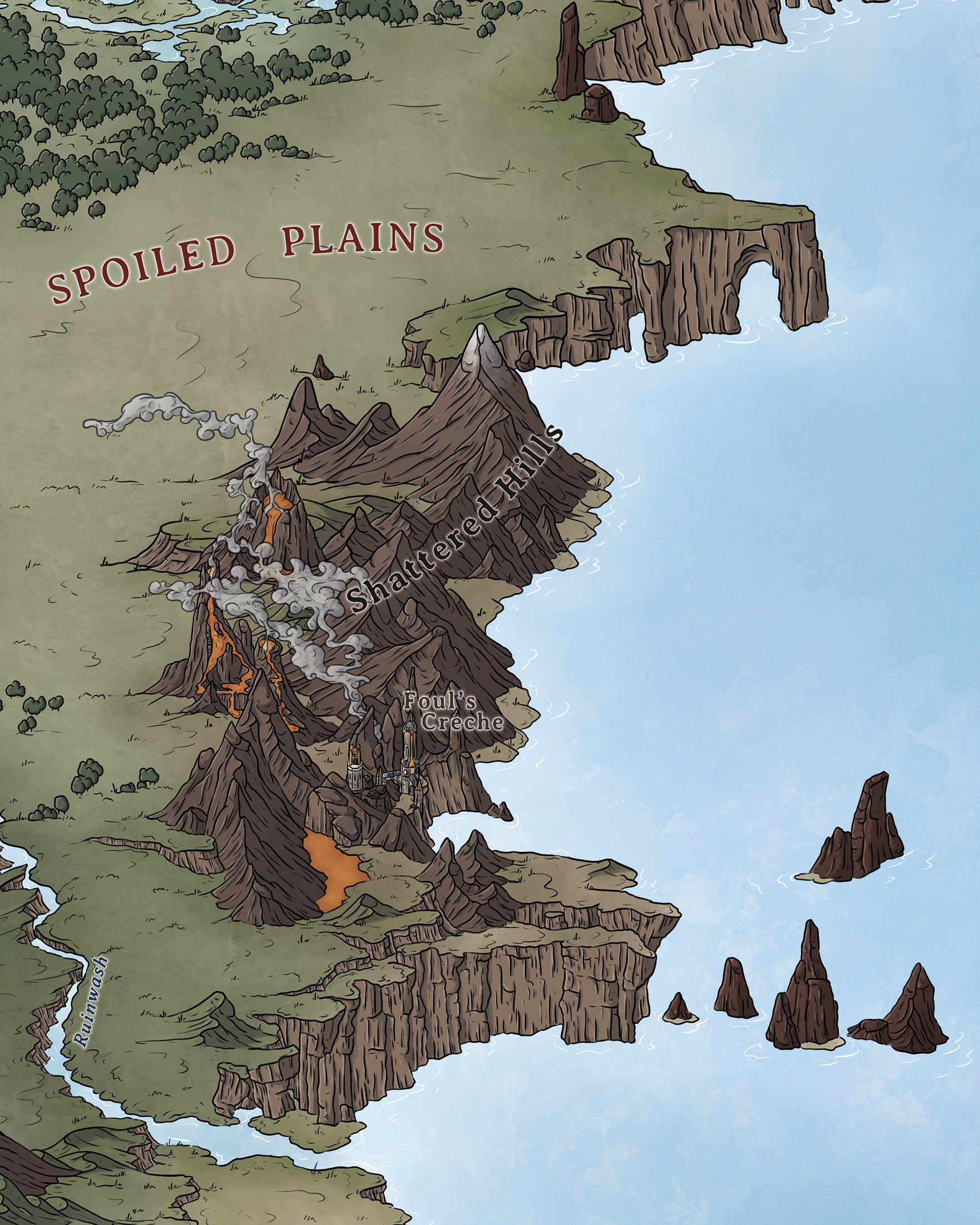 The Land Map Print: Chronicles of Thomas Covenant, Fantasy Art - Etsy