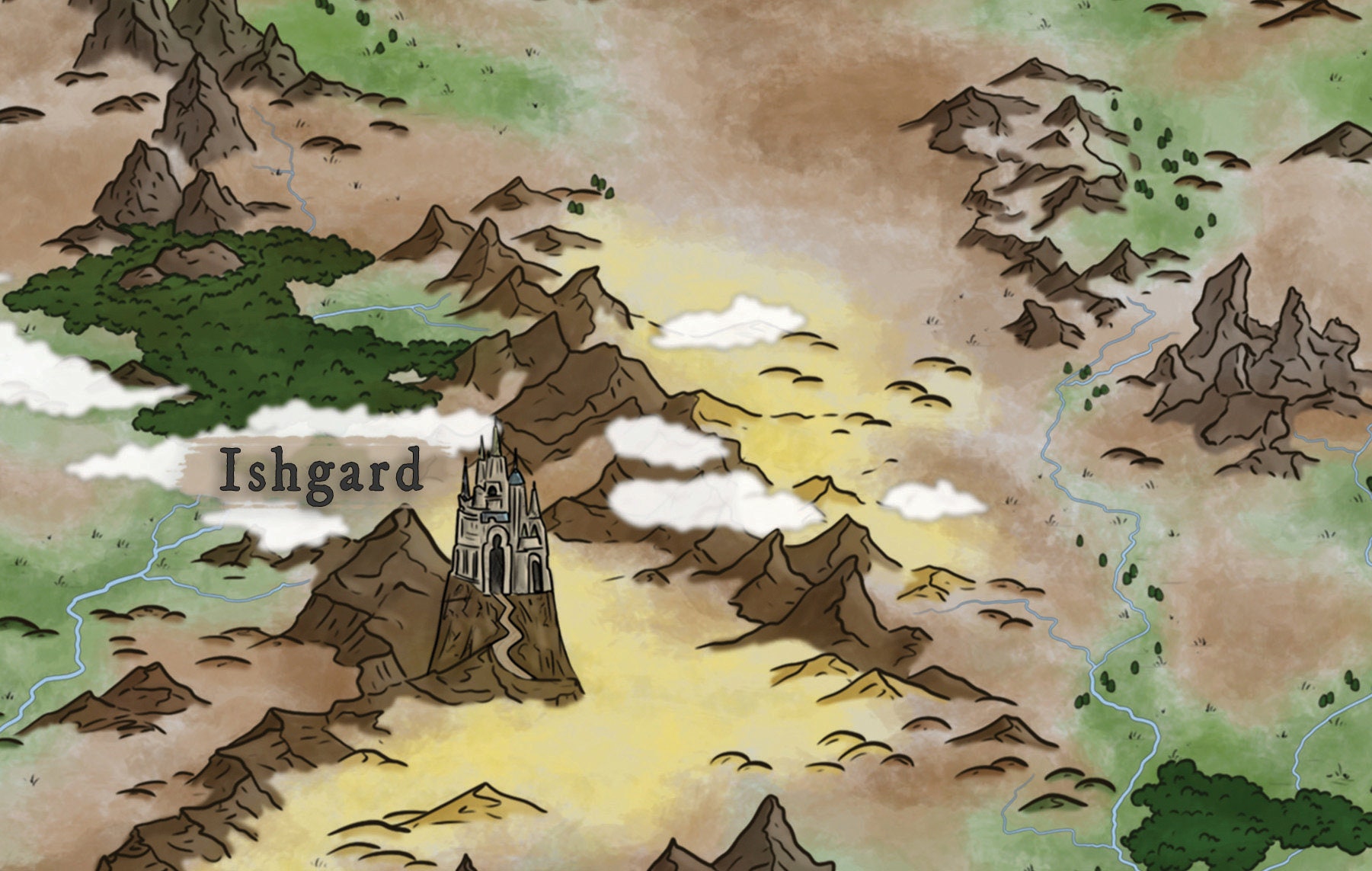 EORZEA Full Color Map From Final Fantasy XIV Online - Etsy