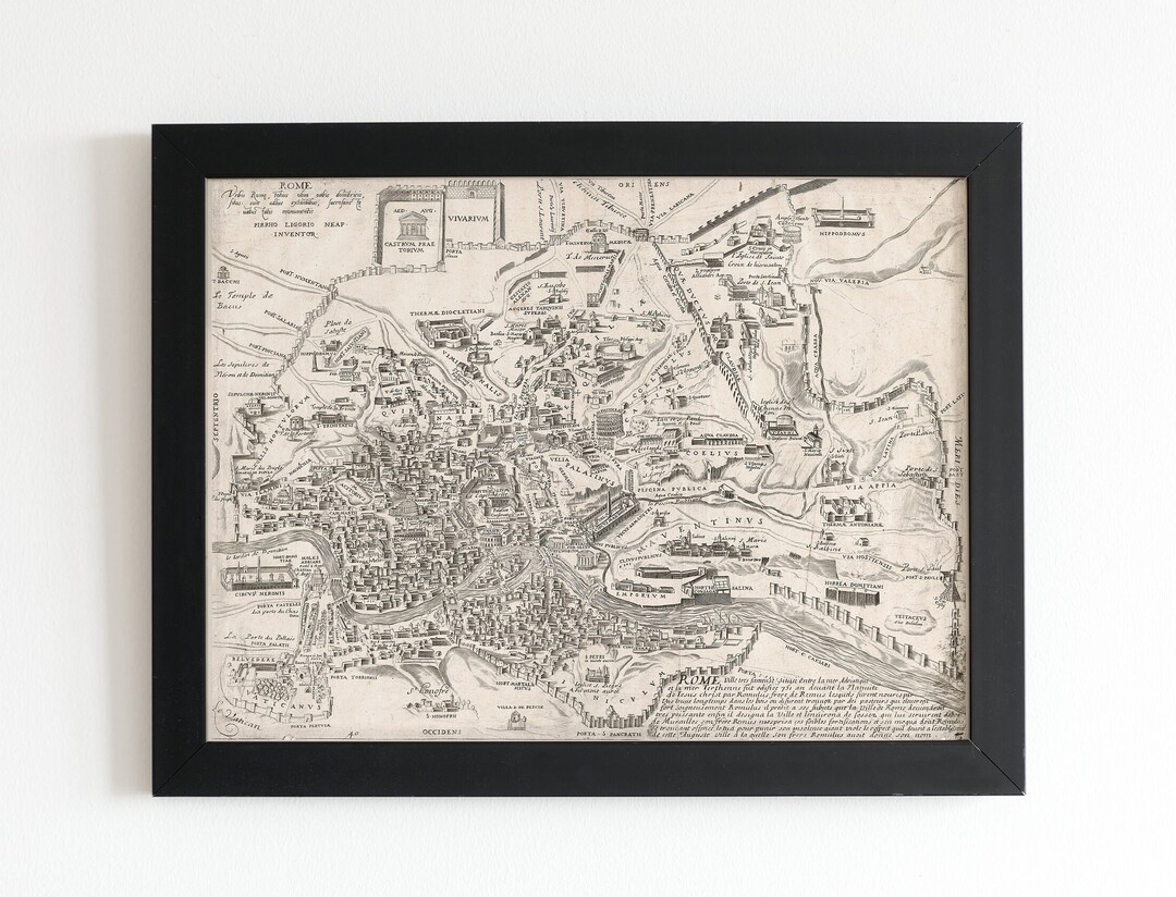 Vintage Map of Ancient Rome. DIGITAL DOWNLOAD - Pirro Ligorio Printable ...