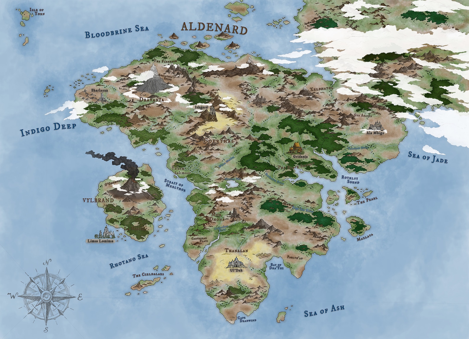 EORZEA Full Color Map From Final Fantasy XIV Online - Etsy