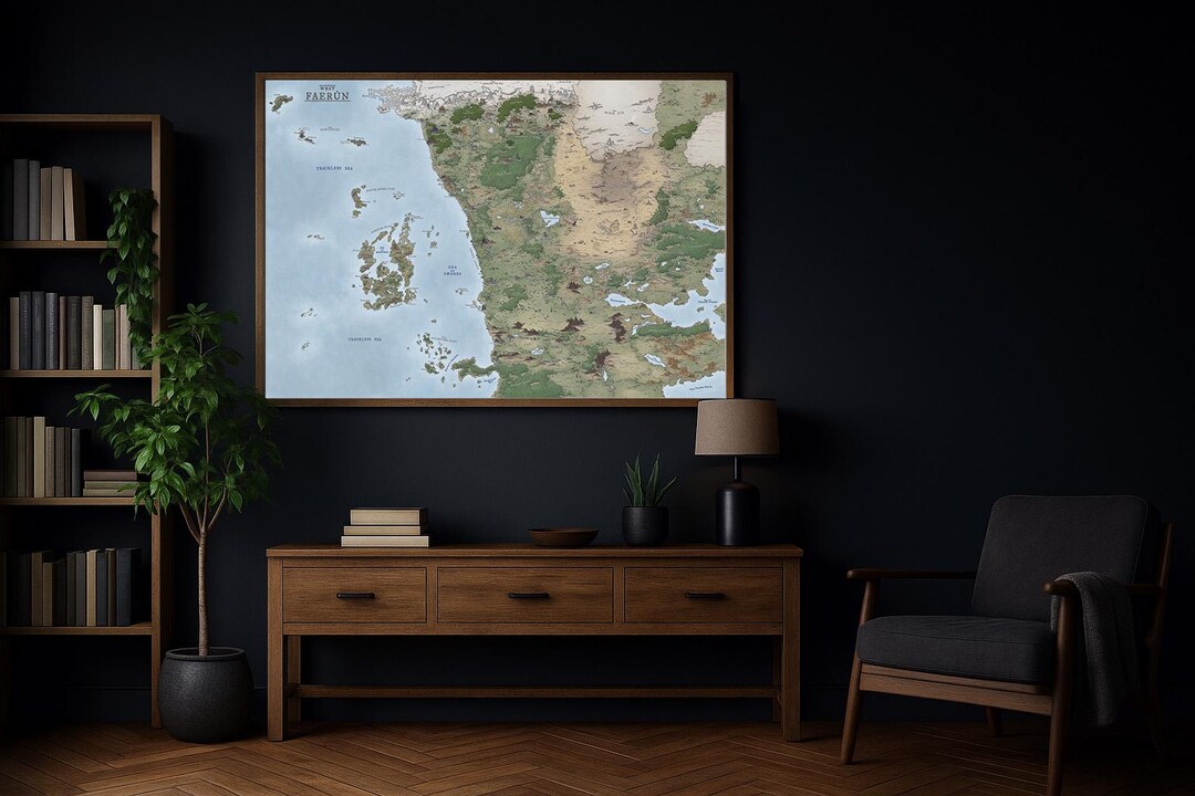 Western Faerûn Map Poster: Dungeons and Dragons Forgotten Realms Wall ...
