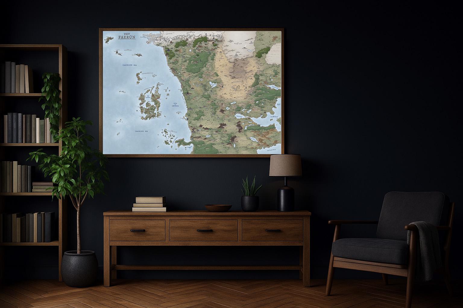Western Faerûn Map Poster: Dungeons and Dragons Forgotten Realms Wall ...