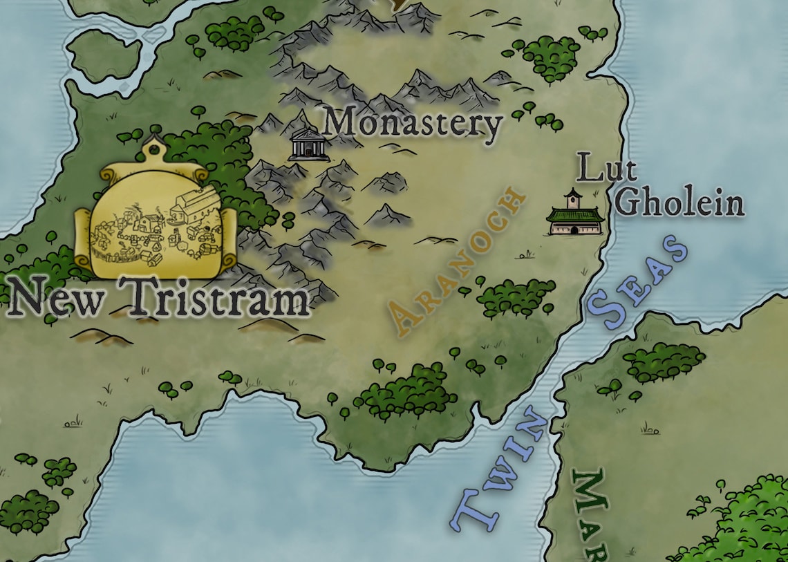 DIABLO. DIGITAL DOWNLOAD Map of Sanctuary From Blizzard's - Etsy